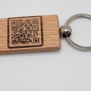 Custom Engraved Business Logo & QR Code Wooden Keychains - Etsy