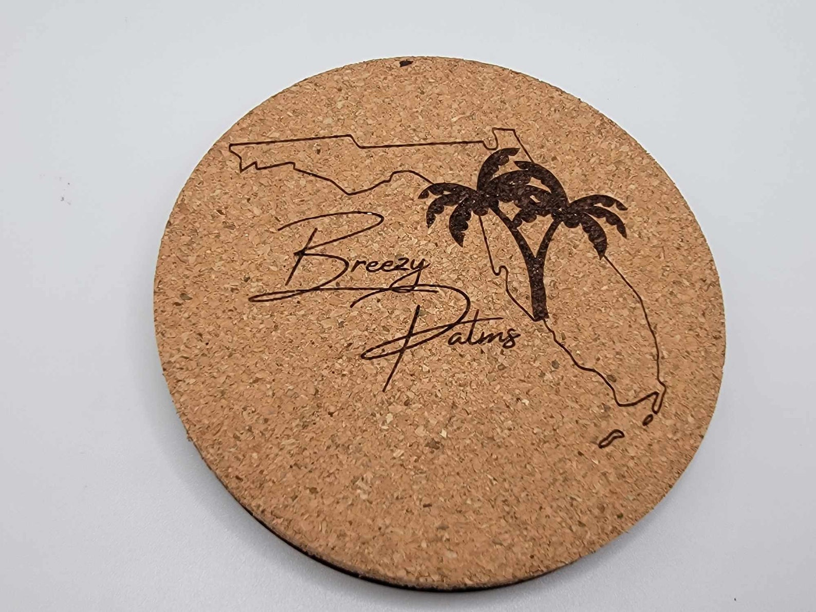 Custom Engraved Florida Themed Cork Coasters With Stained Wood Bottom ...