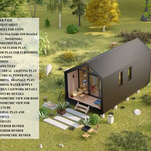 Modern Pentagon Tiny House Plan: 12x23 DIY Cabin Blueprints (digital ...