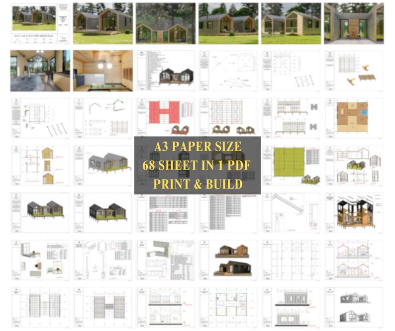 Modern Barndominium House Plan: 2 Bedroom, 1200 Sq Ft (68 Pages PDF) - Etsy