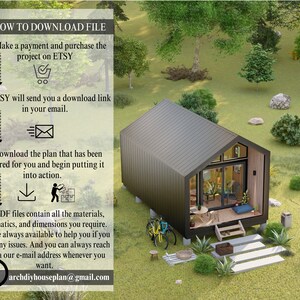 Modern Pentagon Tiny House Plan: 12x23 DIY Cabin Blueprints (digital ...