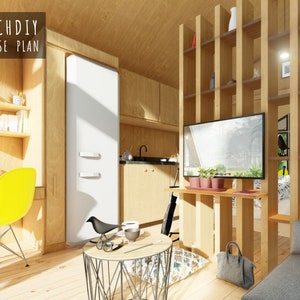 Modern Pentagon Tiny House Plan: 12x23 DIY Cabin Blueprints (digital ...