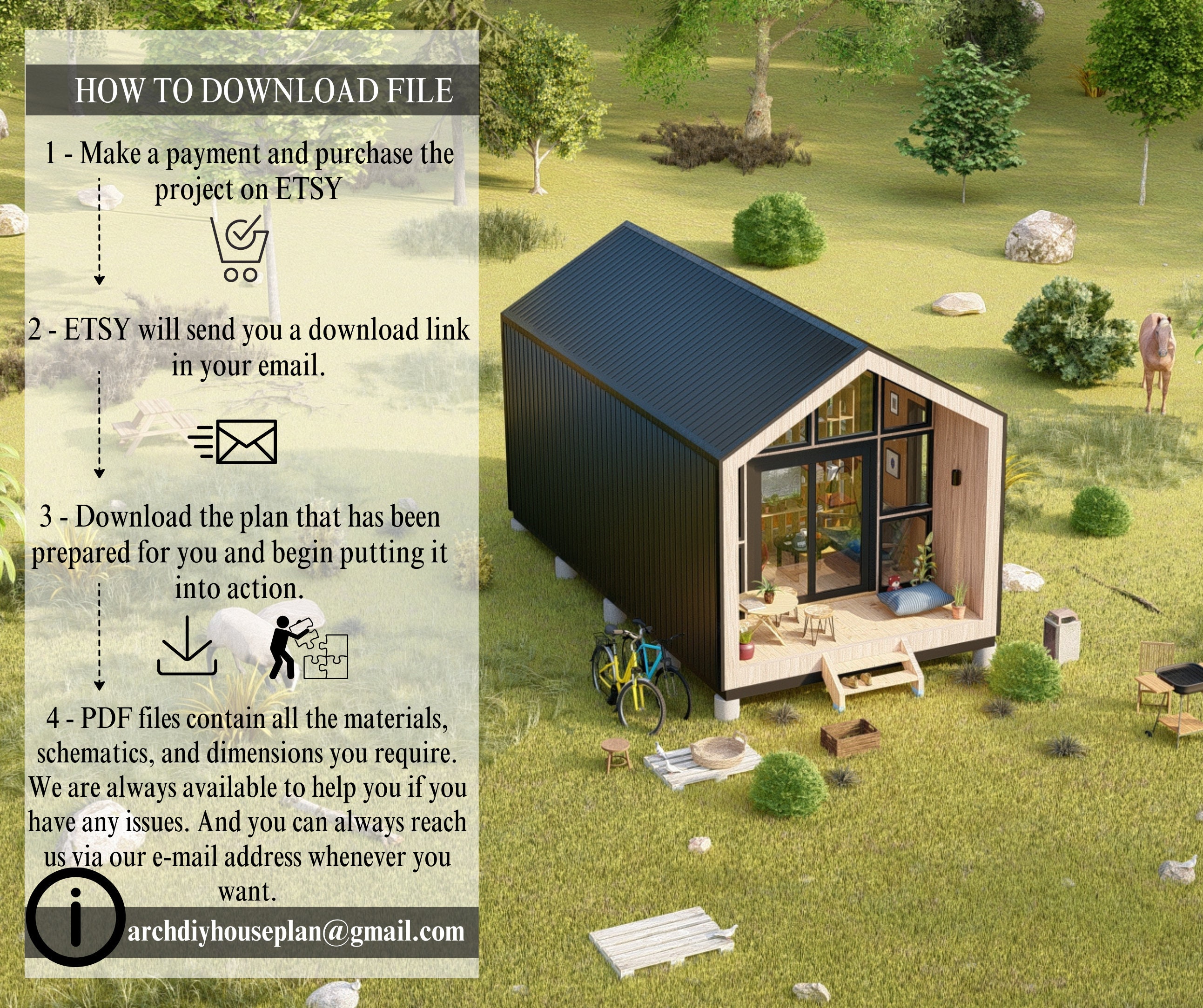 Modern Small Tiny House Blueprints, Pentagon Frame House Plan 12x23 Log ...