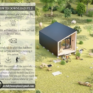 Modern Tiny House Plan: 12x23 Log Cabin Blueprint (digital Download) - Etsy