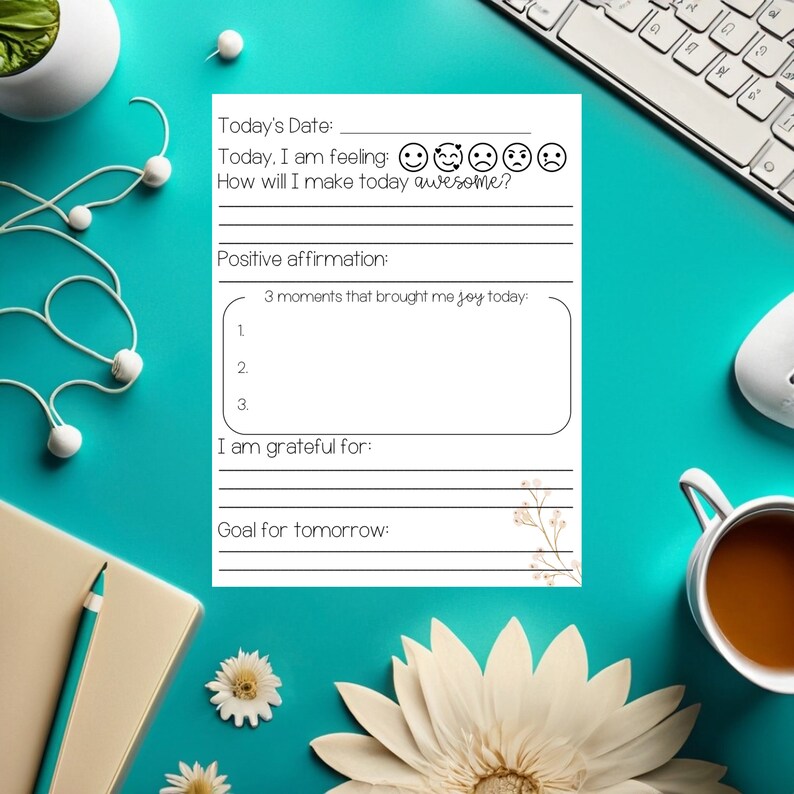 Gratitude Journal: Printable Journal for Daily Gratitude; Goal-setting ...