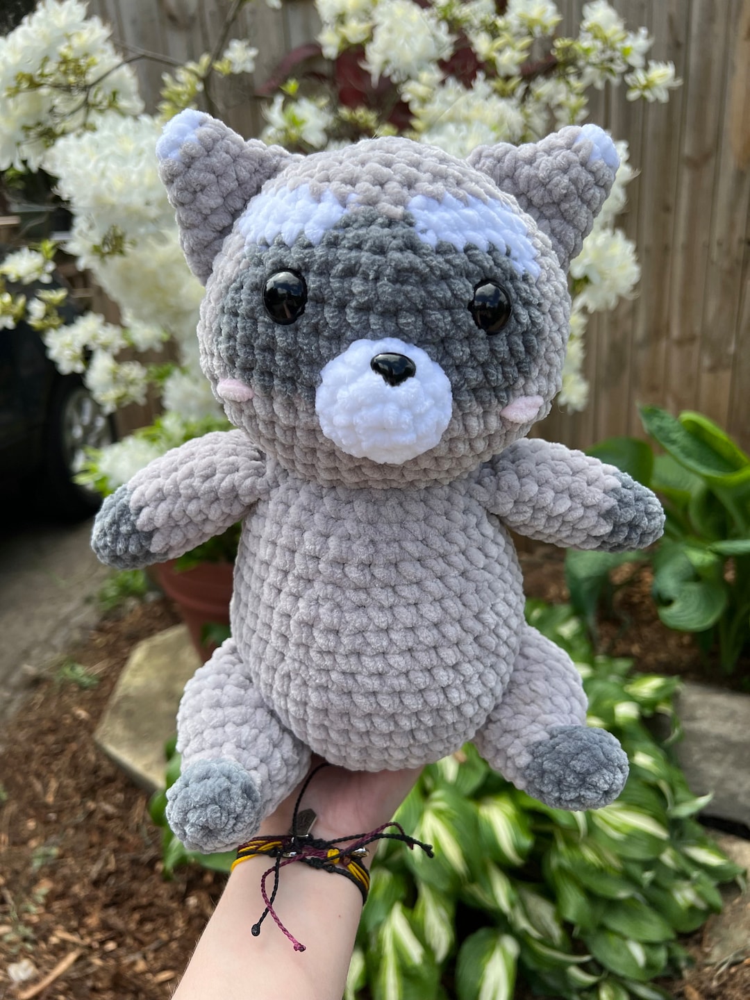 Crochet Raccoon Plushie | Cute Soft Raccoon | Stuffed Toy Animal | Gray ...