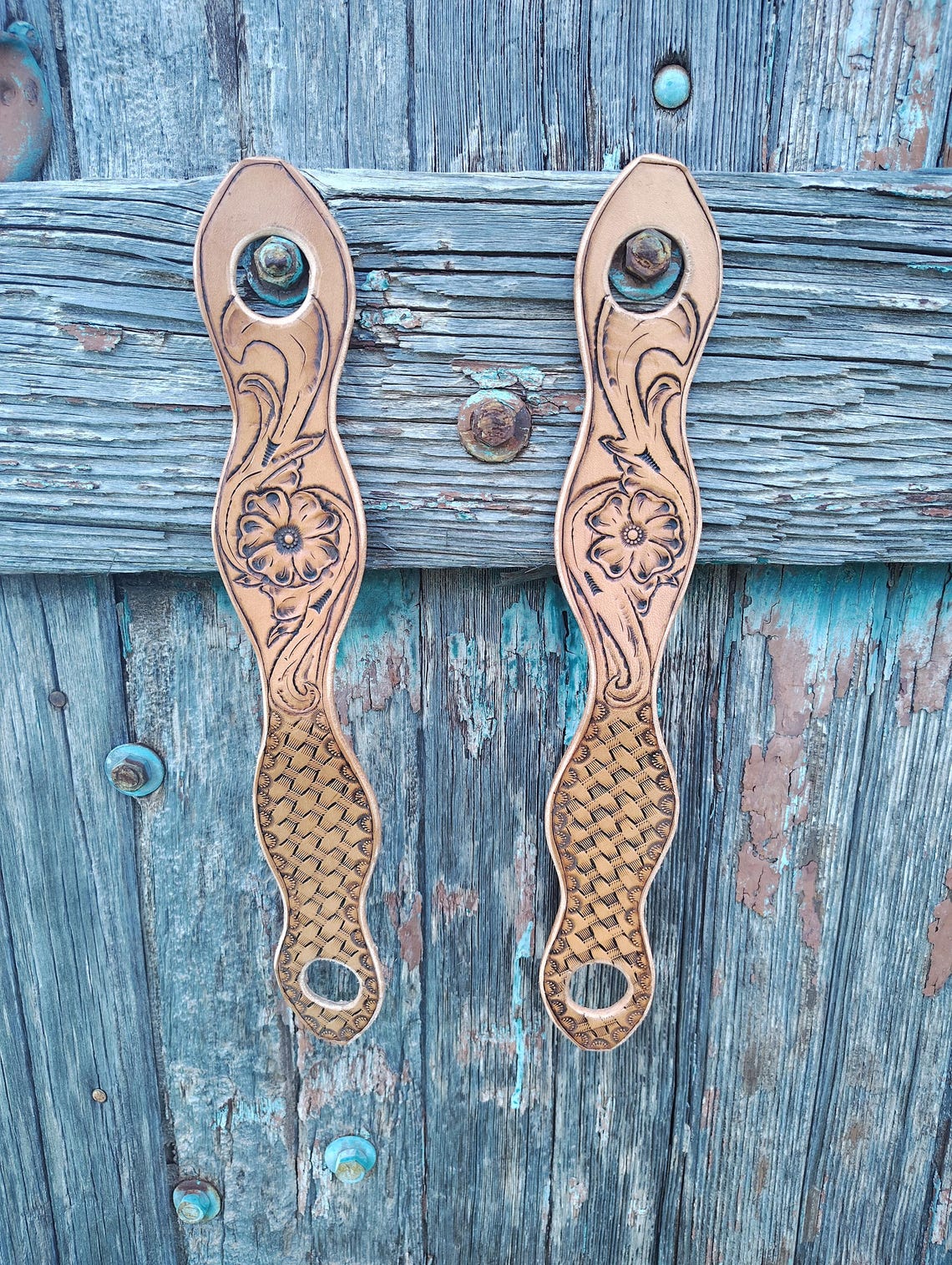 Tooled Slobber Straps - Etsy