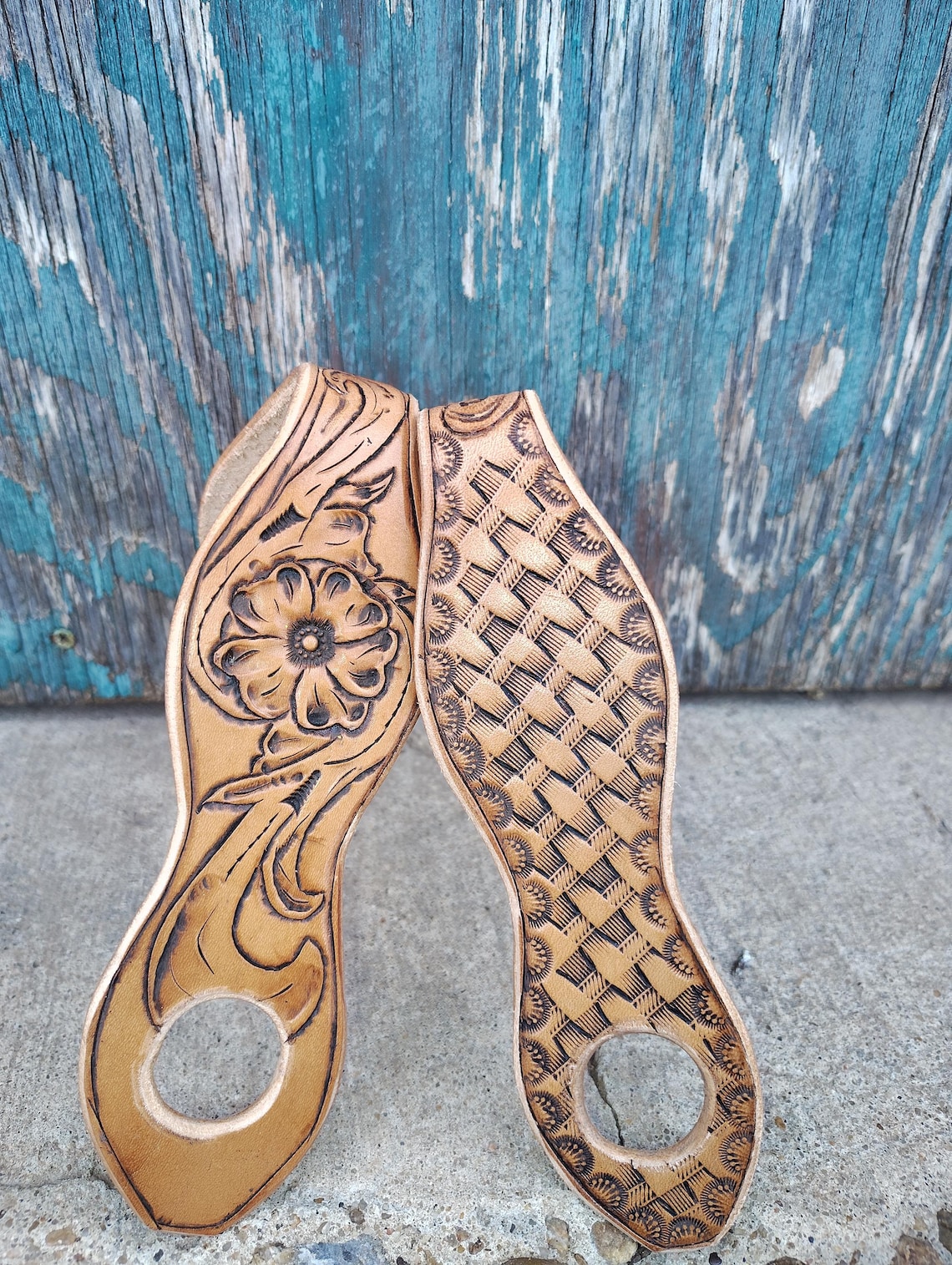 Tooled Slobber Straps - Etsy