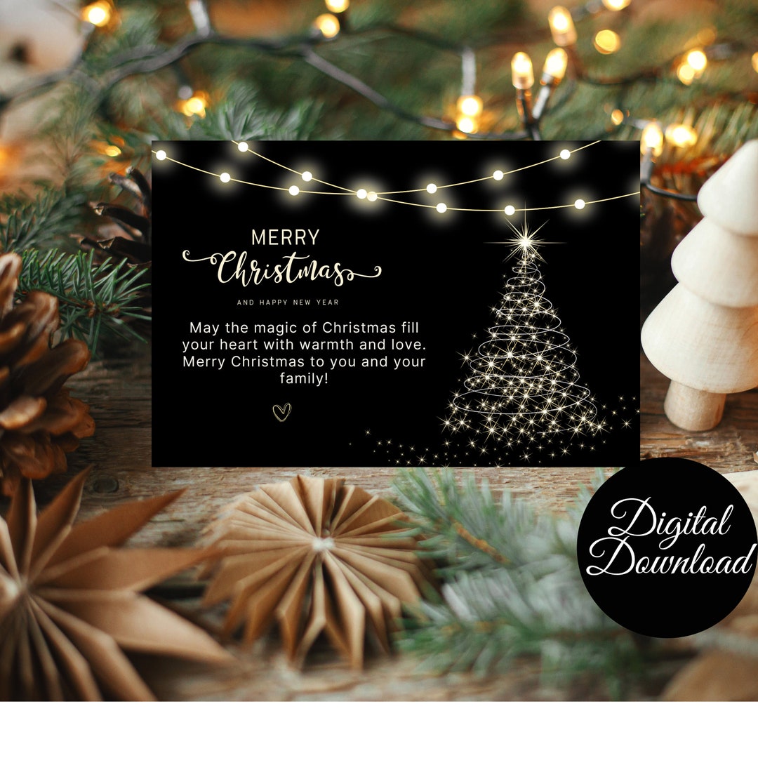 Merry Christmas Card DIGITAL Download Beautiful Printable Christmas ...