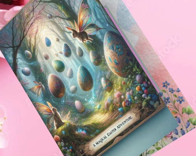 Easter Greeting Card - Mystical Egg Tree Print, Fairy Tale Easter Decor ...