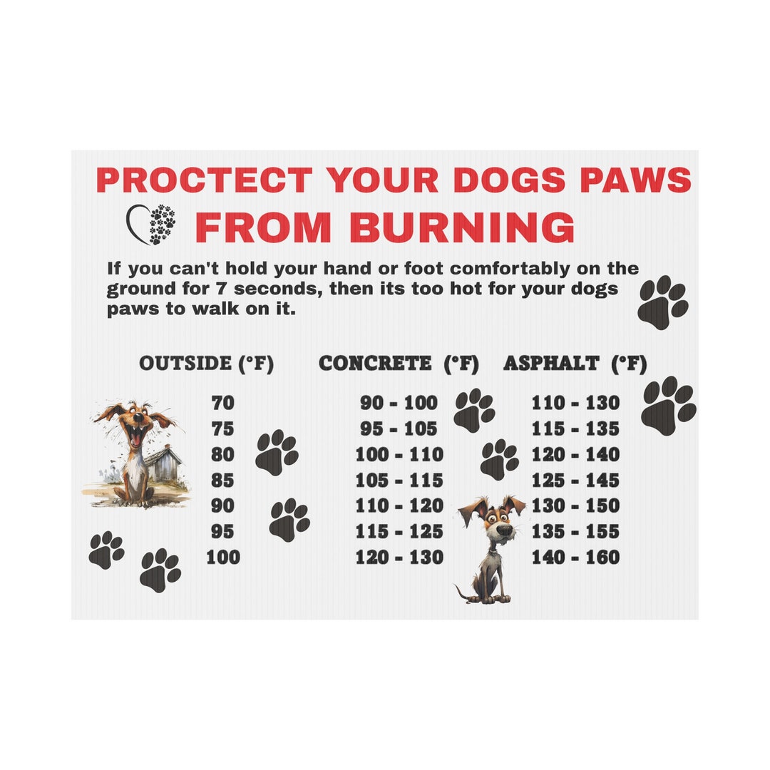 Protect Your Dogs Paws Yard Sign Dog Lover Temperature Sign - Etsy