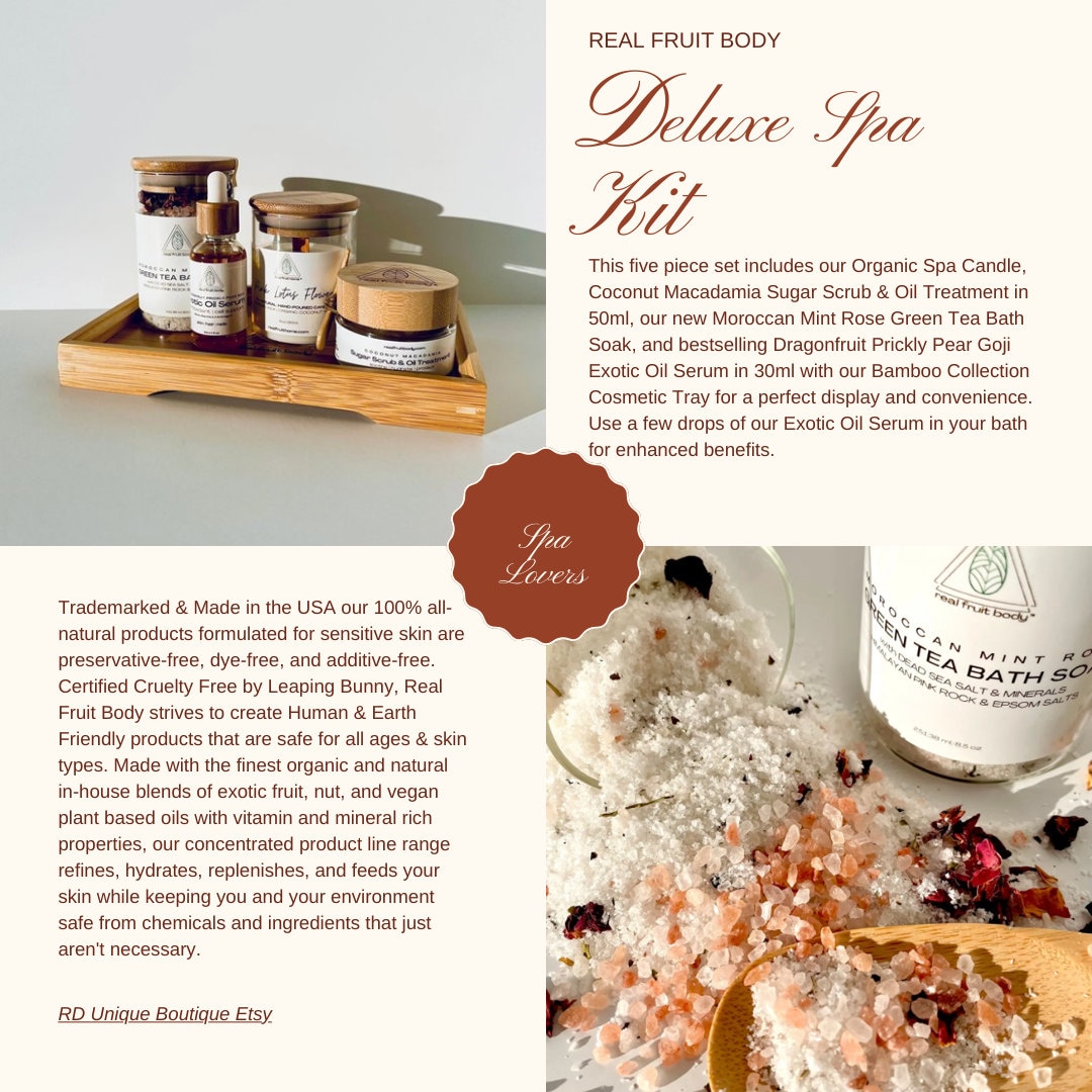 Hygge Box 5 Piece Deluxe Spa Kit - Real Fruit Body - Etsy