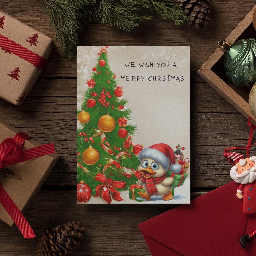 Cozy Winter Cabin Christmas Card - Rustic Holiday Greeting With Snowy ...