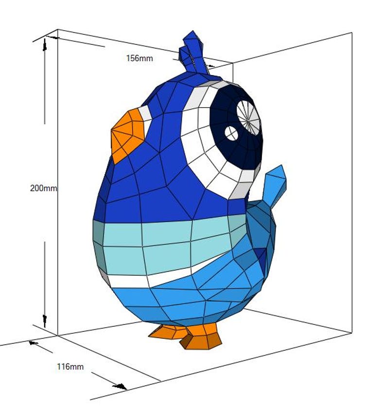 Bobby the Pigeon Template 3D Papercraft PDF DIY - Pigeon - Cute DIY ...