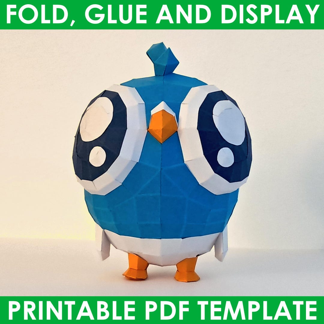 Lil' Burd 3D Papercraft Template PDF DIY - Baby Pigeon - Cute Bird ...