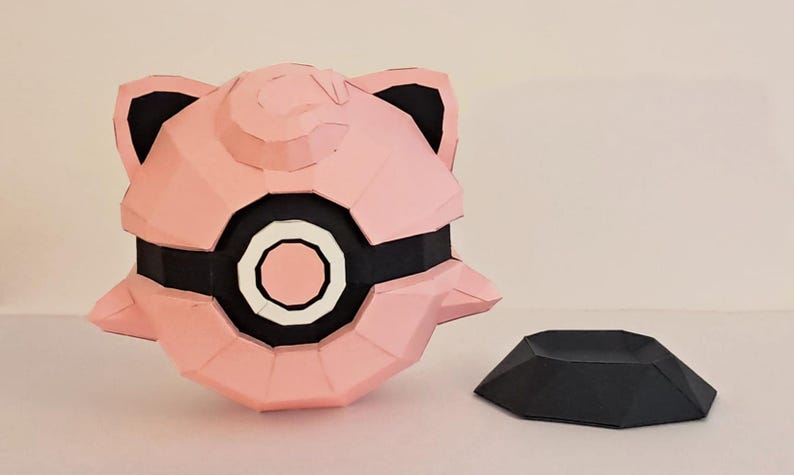 Papercraft Template PDF DIY - Jigglypuff Pokeball - Pokeball Jigglypuff ...