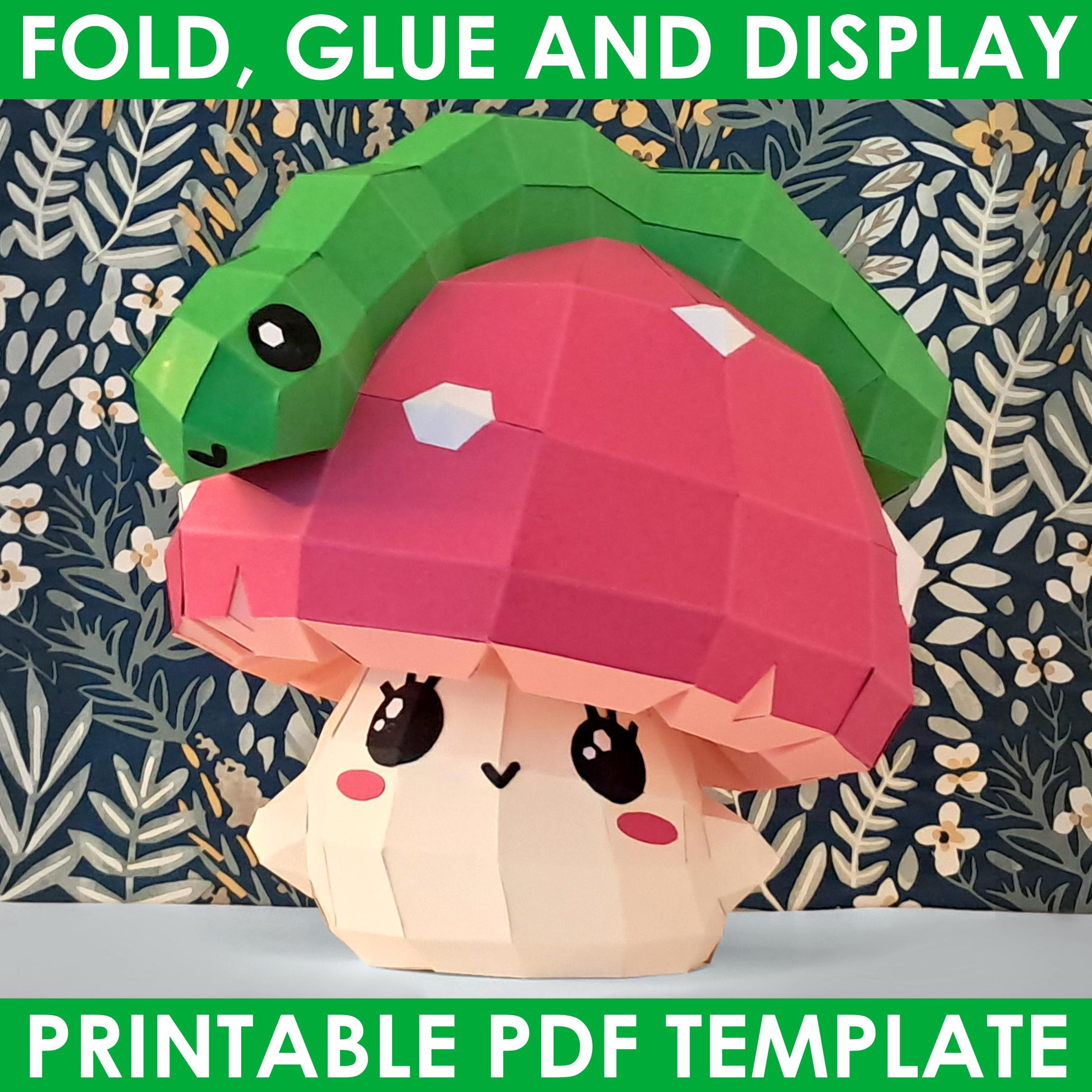 Papercraft Template PDF DIY - Miss Elyum - Mushroom Cute Papercraft ...