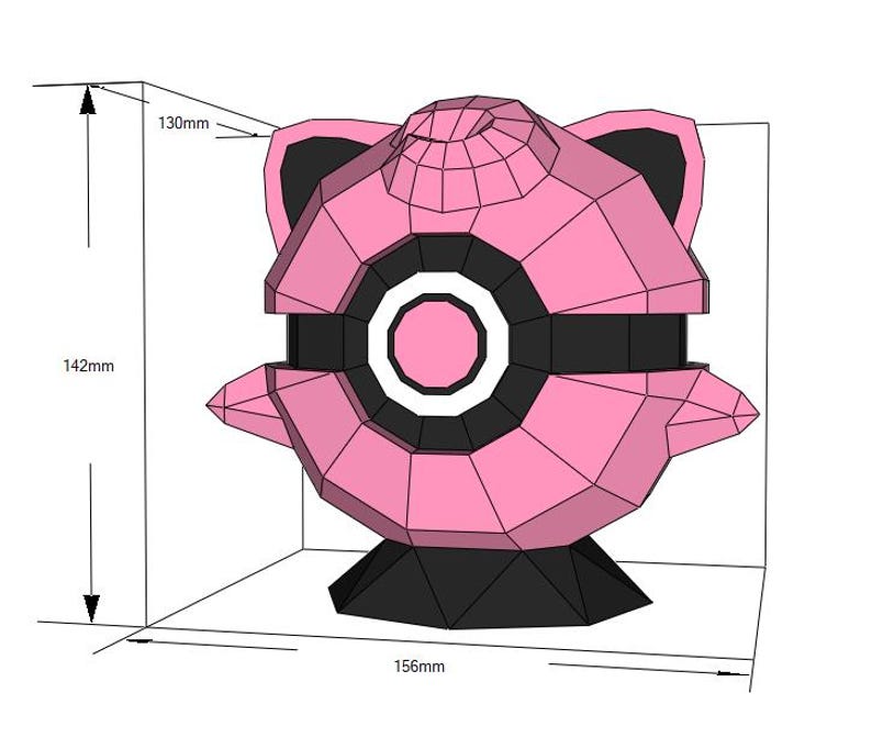 Papercraft Template PDF DIY - Jigglypuff Pokeball - Pokeball Jigglypuff ...