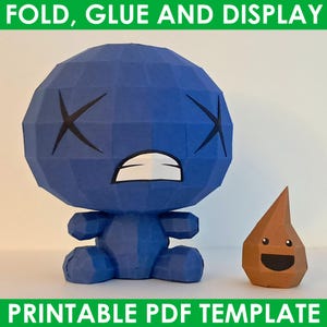 Papercraft Template PDF DIY - the Binding of Isaac - Blue Baby ...