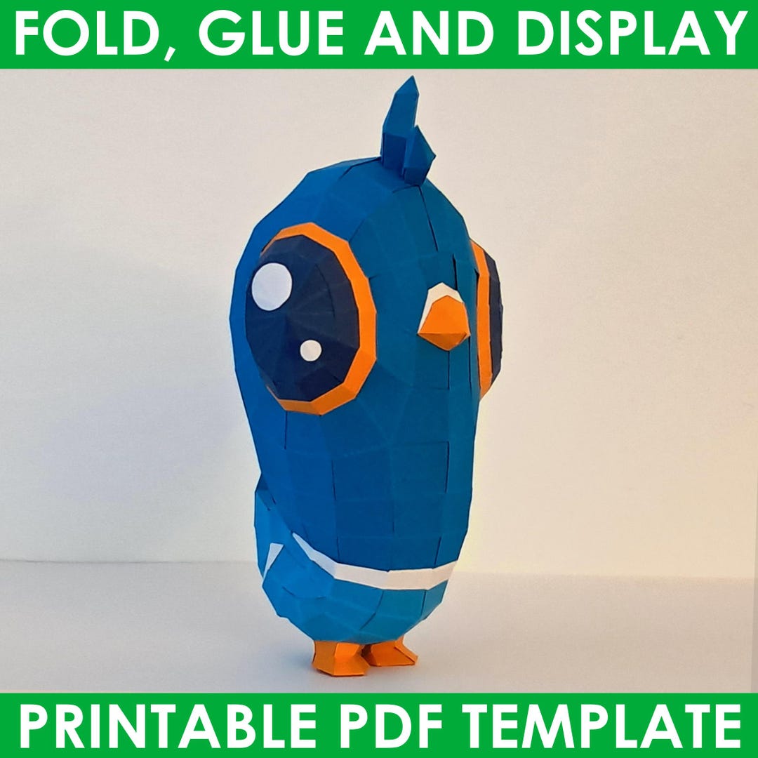 Guy the Pigeon Template 3D Papercraft PDF DIY - Pigeon - Cute DIY Bird ...