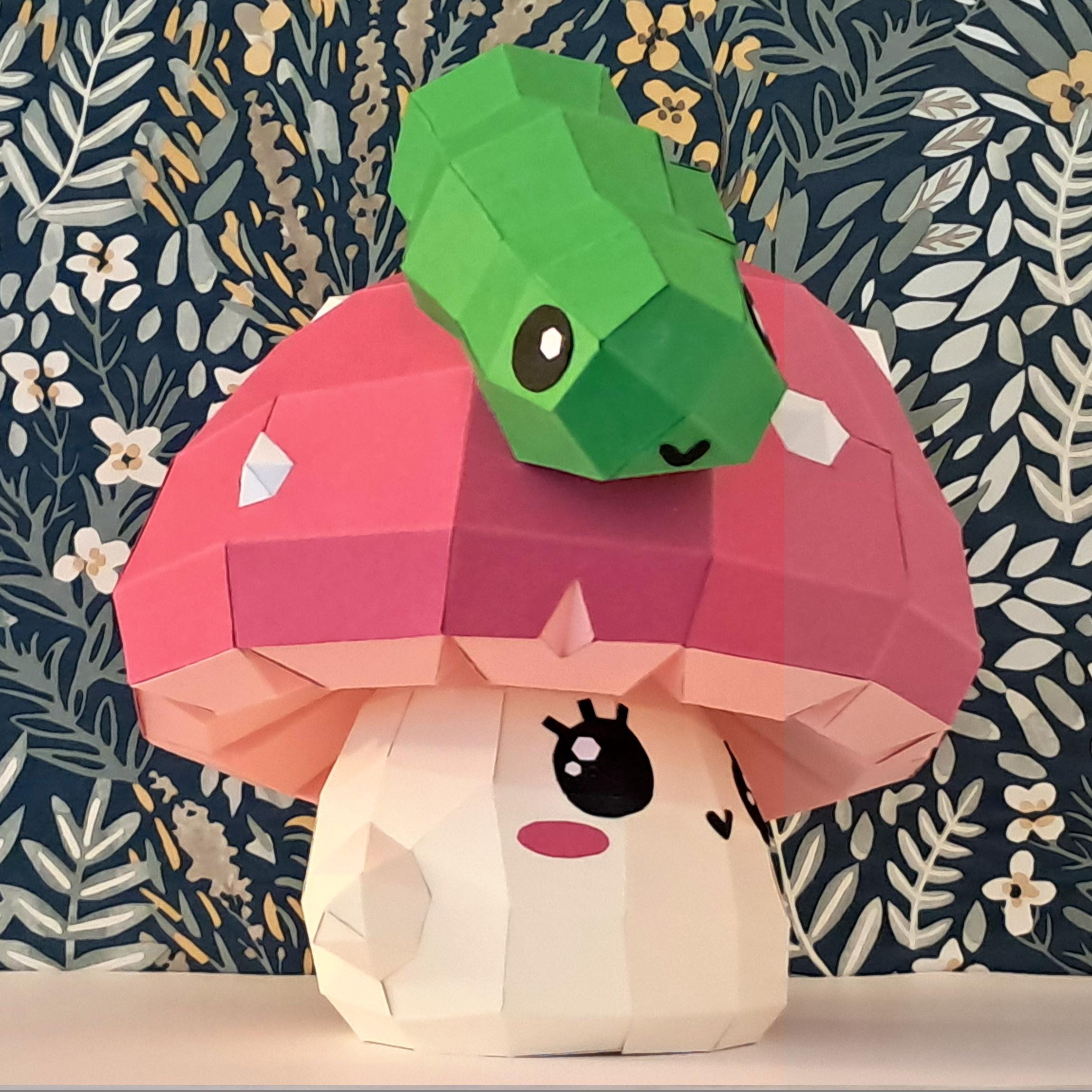 Papercraft Template PDF DIY - Miss Elyum - Mushroom Cute Papercraft ...