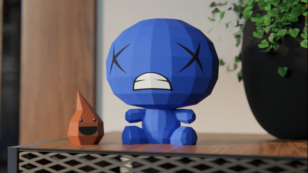 Papercraft Template PDF DIY the Binding of Isaac Blue Baby Papercraft ...