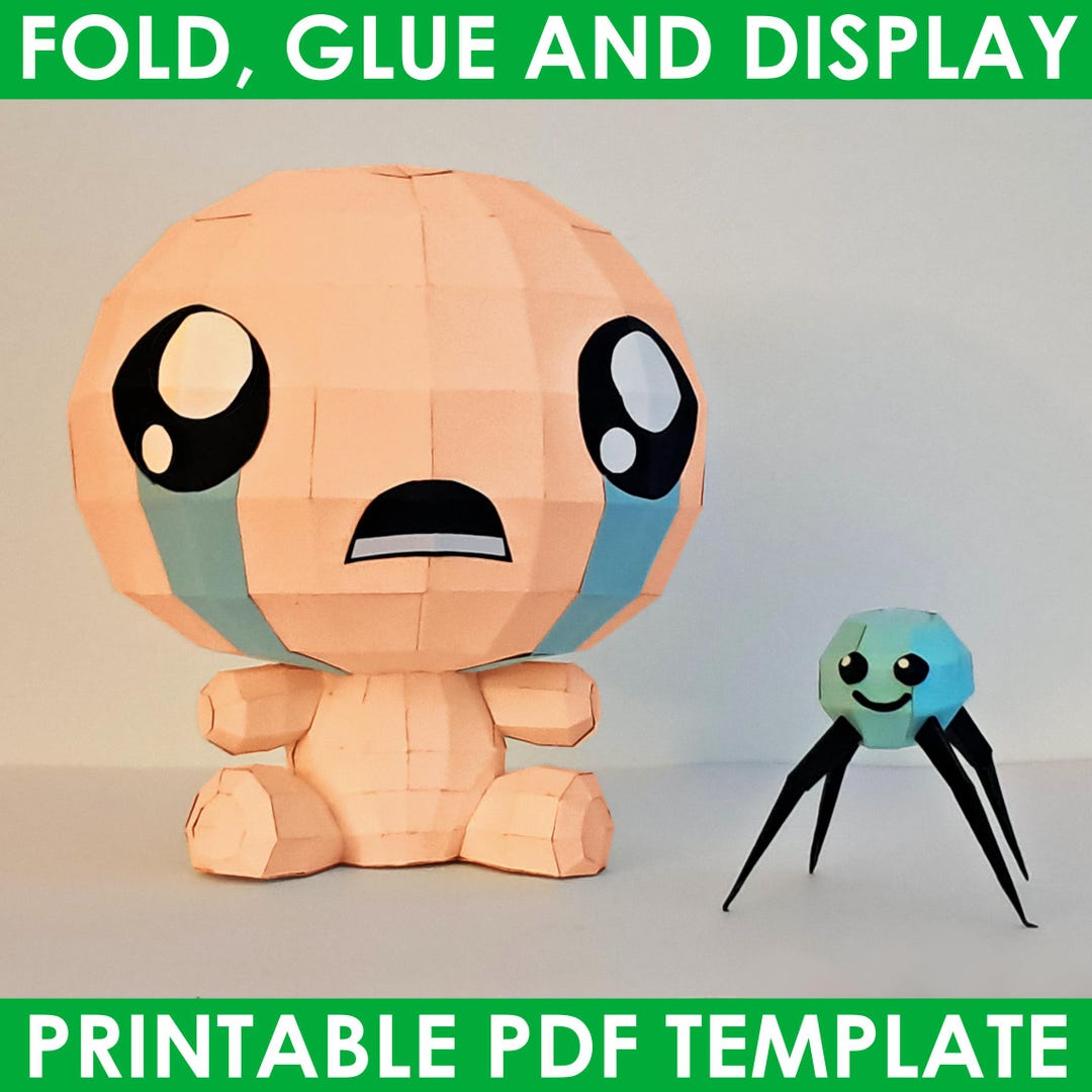 Papercraft Template PDF DIY - the Binding of Isaac - Isaac - Papercraft ...