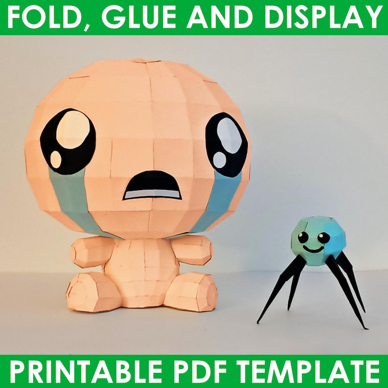 Papercraft Template PDF DIY - the Binding of Isaac - Isaac - Papercraft ...