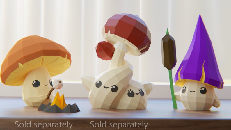 Papercraft Template PDF DIY - Mushroom Magician Cute Papercraft Pattern ...