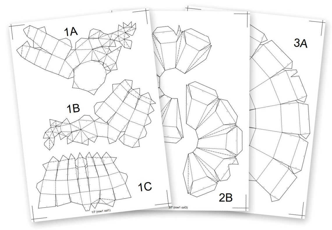 Papercraft template PDF DIY - Champignon et feu de camp - Mushling and ...