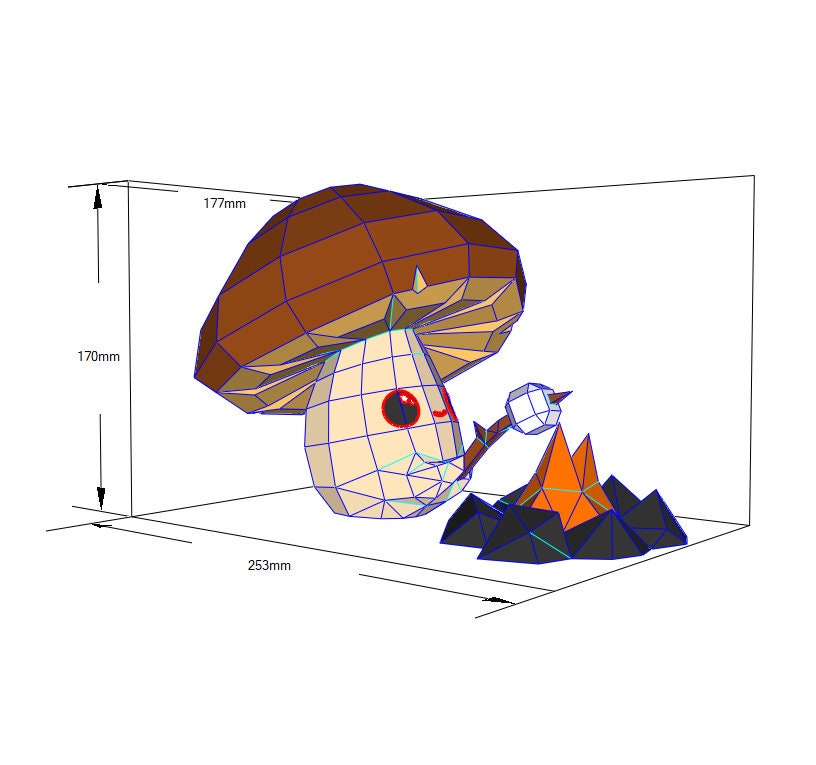 Plantilla de papercraft PDF DIY - Setas y fogata - Mushling y fogata ...