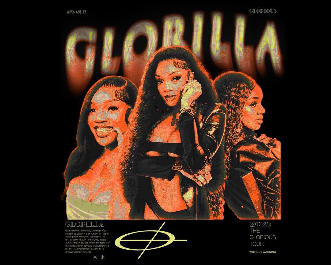 Glorilla PNG Shirt Design, T Shirt Design. PNG Digital 4500x5100 Px. Retro, 90s Vintage, Bootleg ...