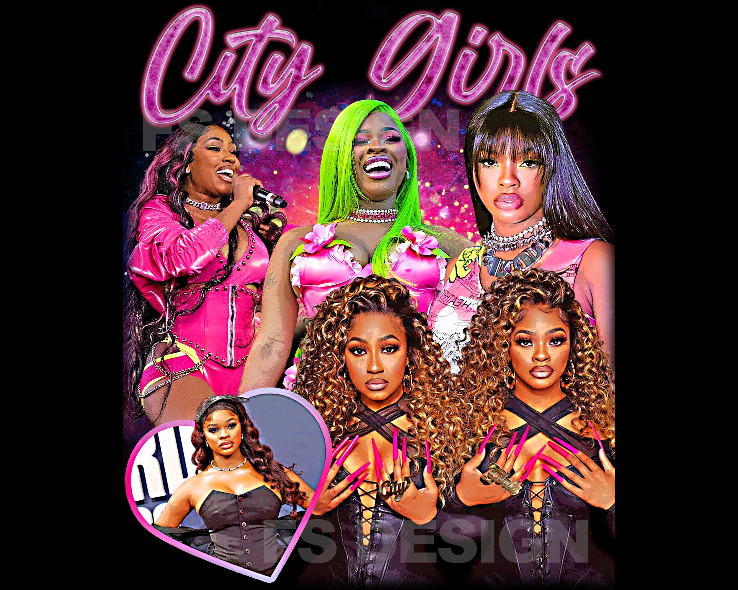 City Girls Shirt Design. PNG Digital 4500x5100 Px.retro, 90s Vintage ...