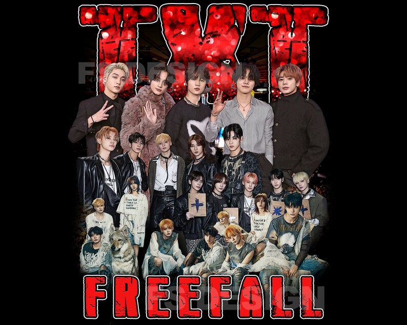 Txt Freefall / T Shirt Design digital Download, Ready to Print ...