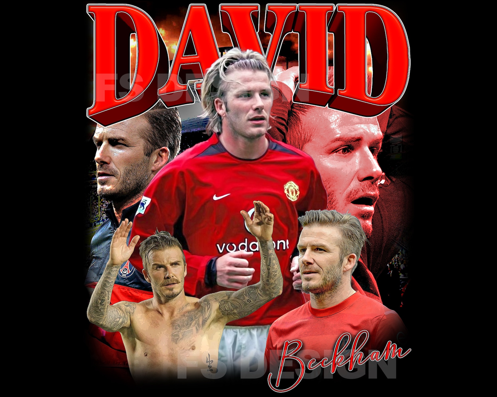 David Beckham Design PNG Poster PNG Printable Football - Etsy