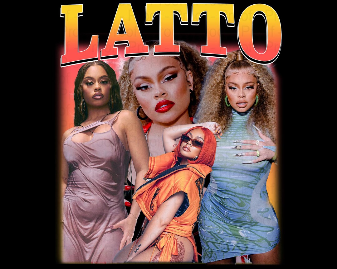 Big Latto Graphic T-shirt Design PNG DTF Poster PNG | Printable Bootleg ...