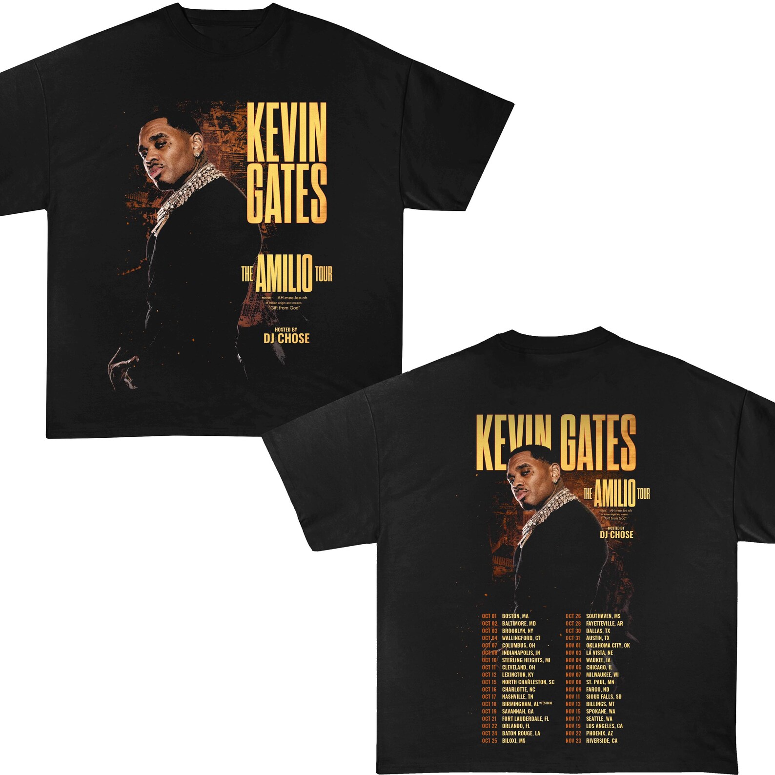 Kevin Gates the Amilio Tour Shirt,kevin Gates Castro Shirt for Fan ...