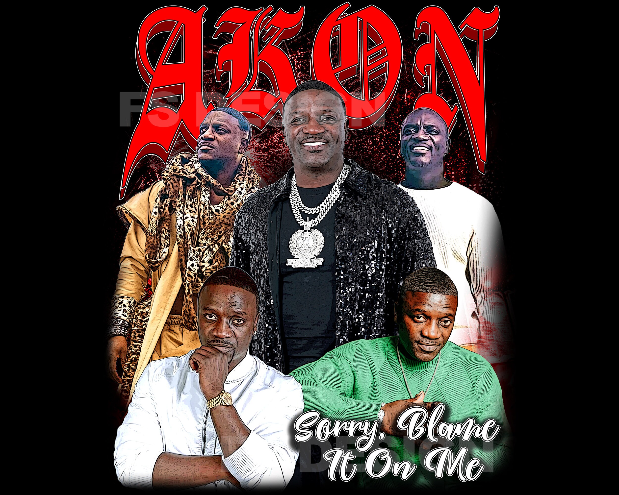 Akon Png / Shirt Design, Ready to Print, Bootleg T Shirt Design ...