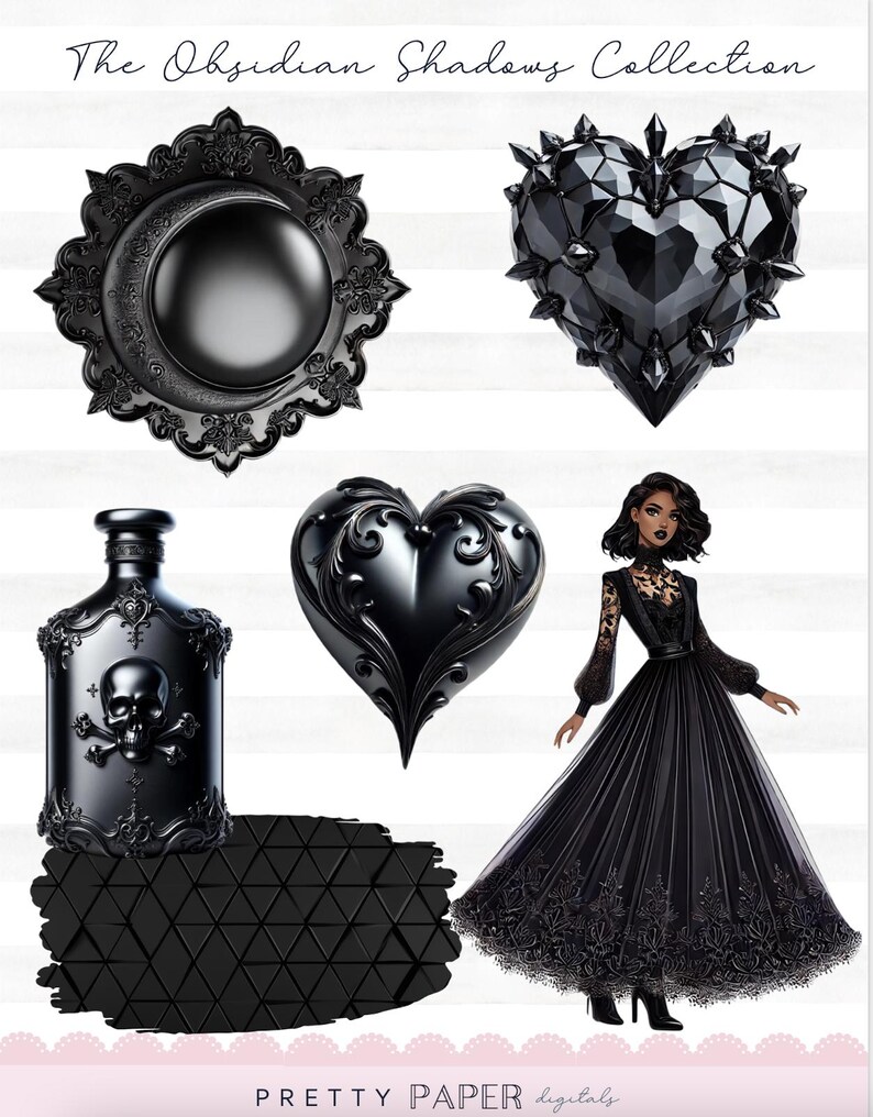 Obsidian Shadows Digital Stickers | Planner Stickers (PNG) - Etsy