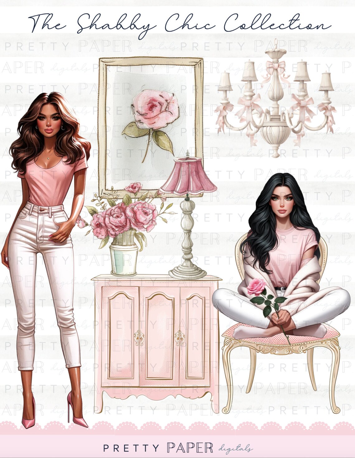 The Shabby Chic Collection Digital Stickers Planner Stickers Digital ...