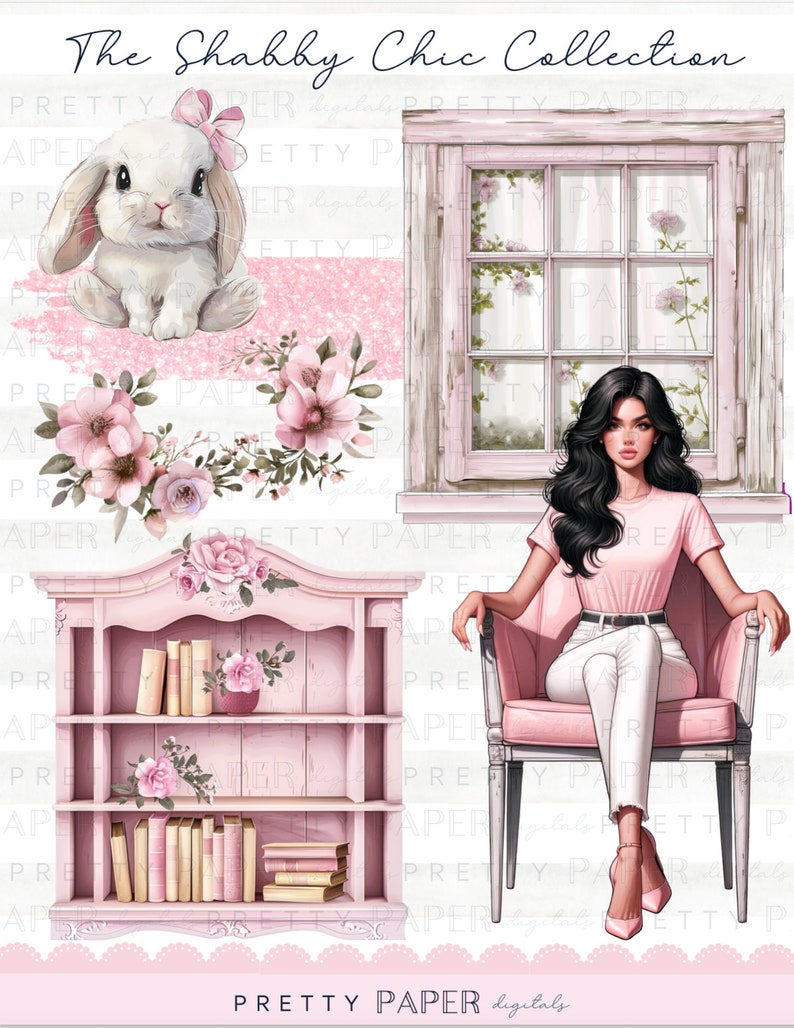 The Shabby Chic Collection | Digital Stickers | Planner Stickers ...