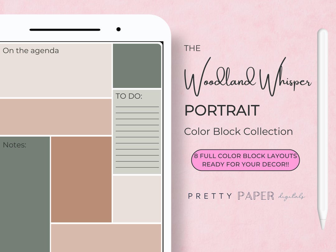 The Woodland Whisper Portrait Color Block Inserts | Digital Stickers ...
