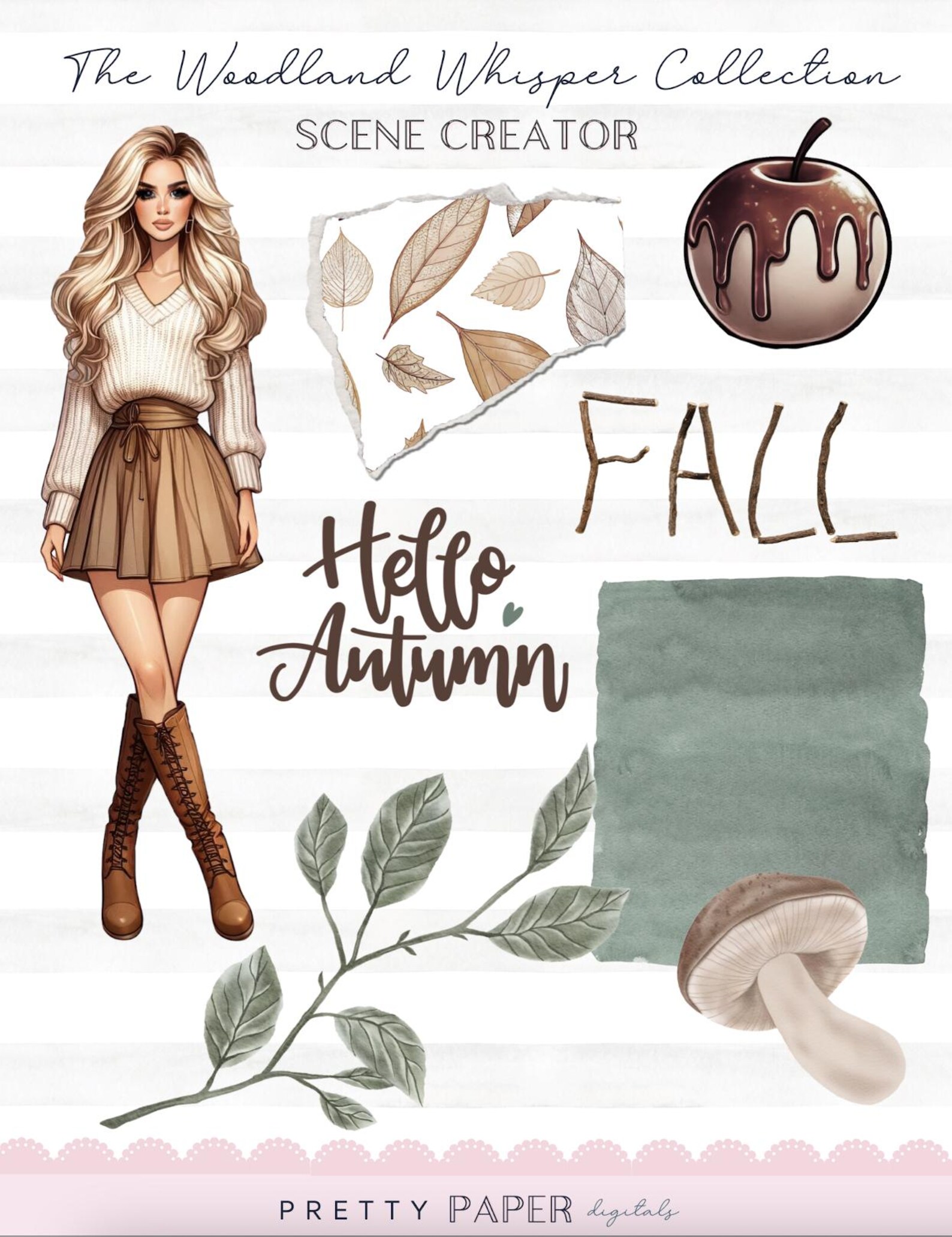 The Woodland Whisper Collection | Digital Stickers | Planner Stickers ...