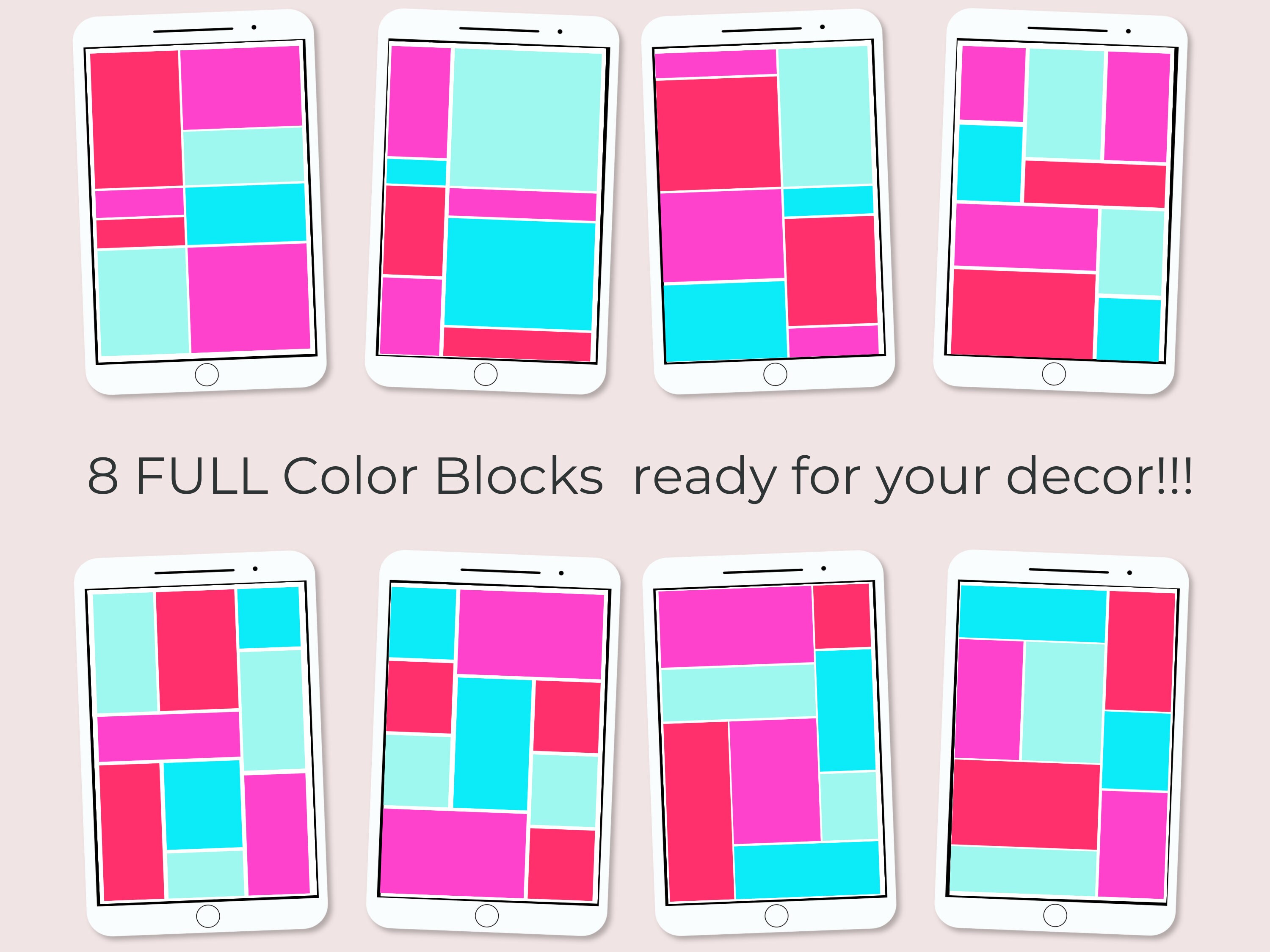 Bright Color Block Digital Planner Stickers | Goodnotes PNG (digital ...