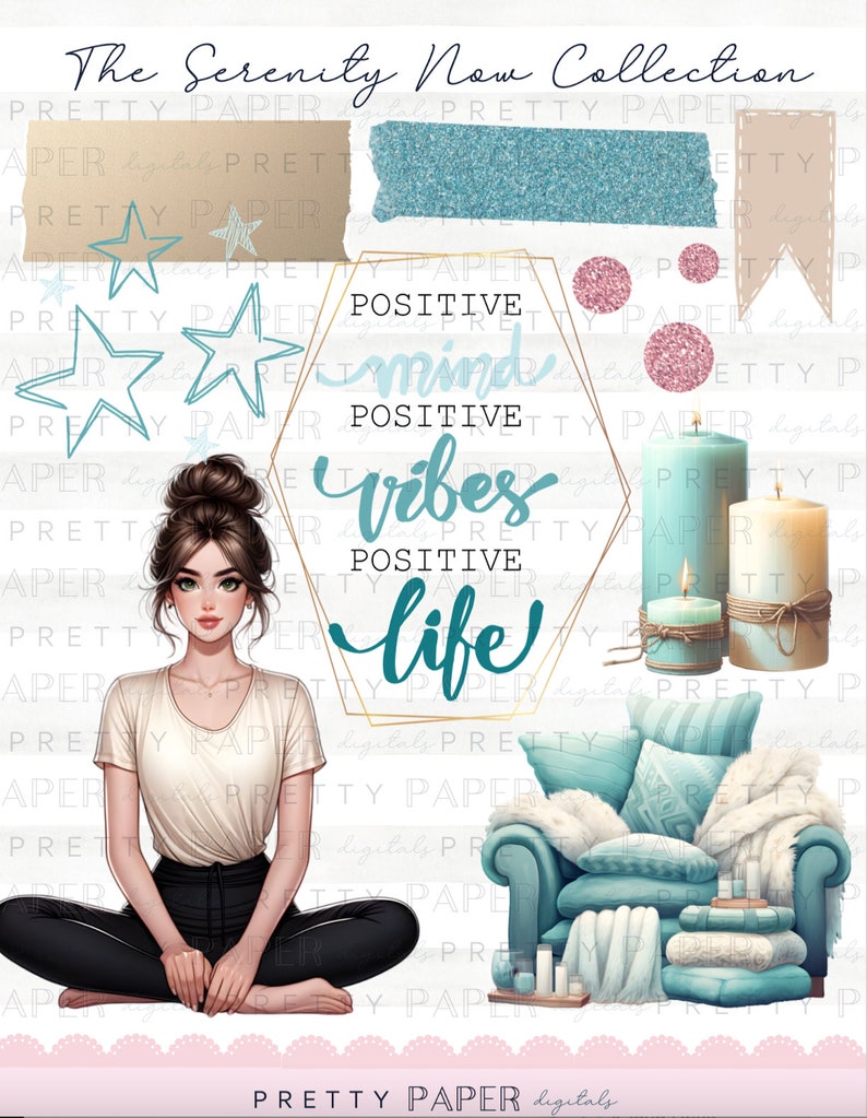 Serenity Now Digital Stickers | Planner, Goodnotes, PNG Stickers - Etsy