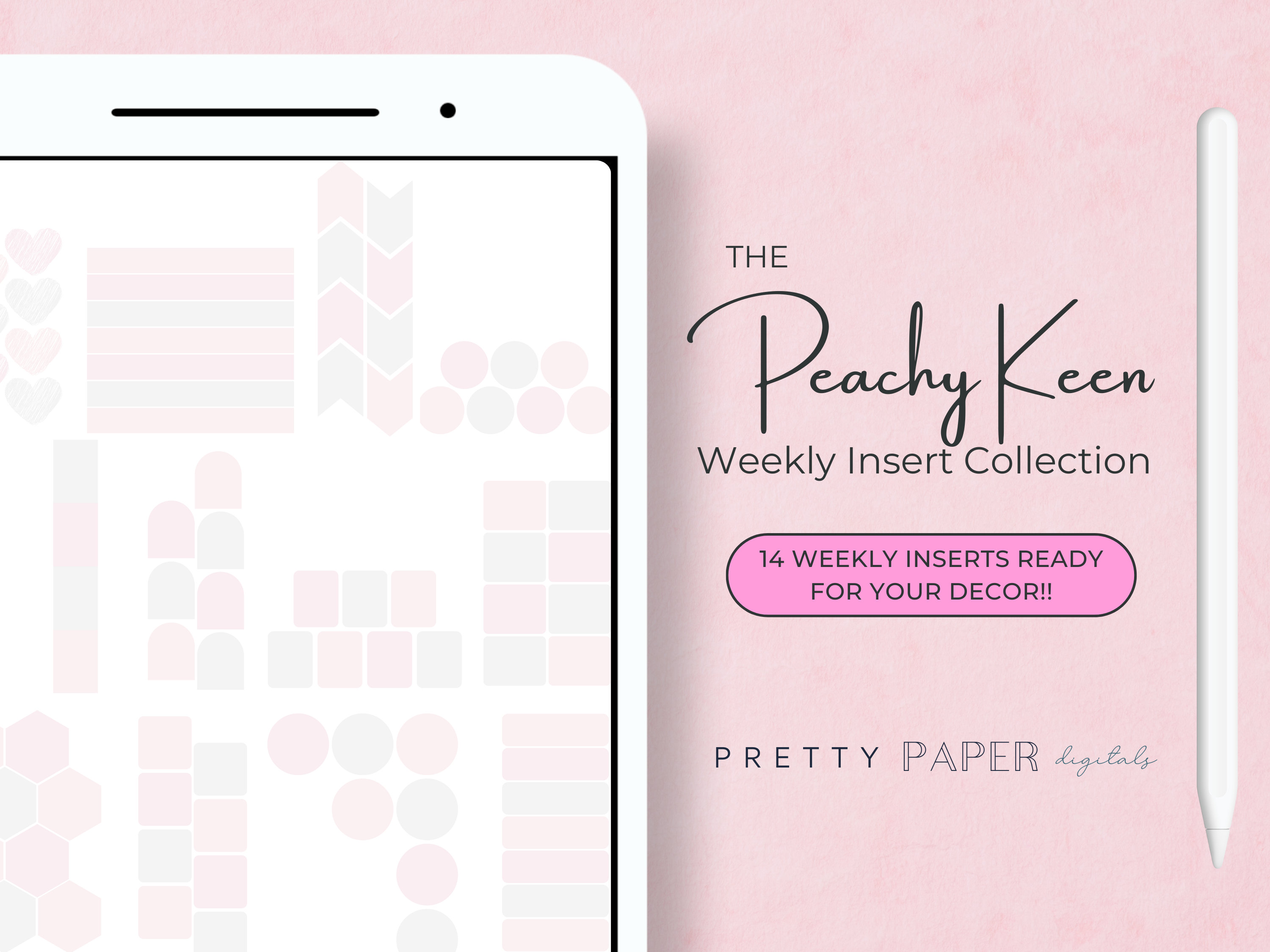 The Peachy Keen Collection Weekly Inserts Digital Stickers Planner ...