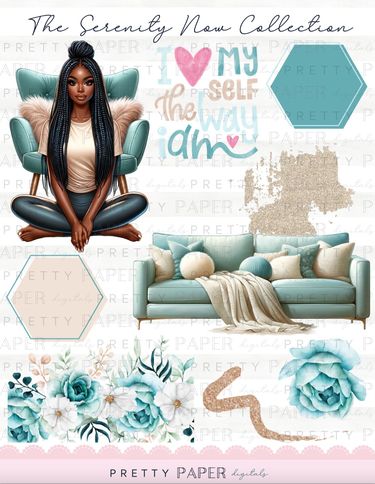 Serenity Now Digital Stickers | Planner, Goodnotes, PNG Stickers - Etsy