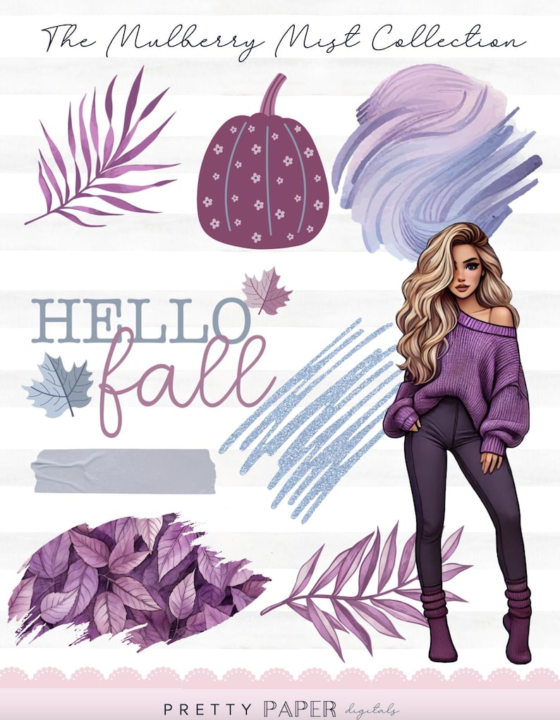 The Mulberry Mist Collection | Digital Stickers | Planner Stickers ...