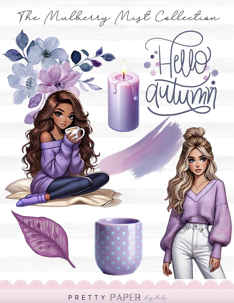 The Mulberry Mist Collection | Digital Stickers | Planner Stickers ...