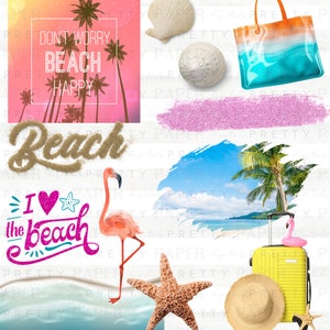 Beach Planner Stickers | Summer Vacation, Goodnotes Stickers (digital ...